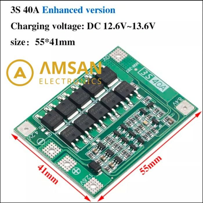 Jual BMS 3S 4S 40A 60A Balance 18650 Battery Pack 12.6V 16.8V Li-Ion ...