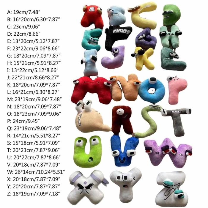 Jual Letter Stuffed Animal Alphabet Lore Plushies Semua26Huruf Boneka ...
