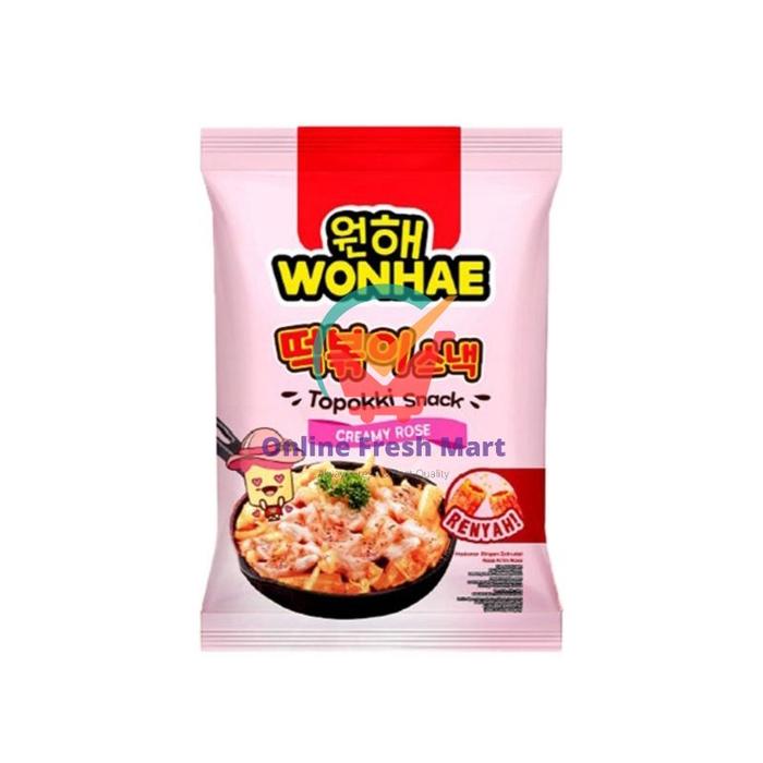 Jual WONHAE Topokki Snack Creamy Rose spicy sweet 80 g - Rose 80g ...
