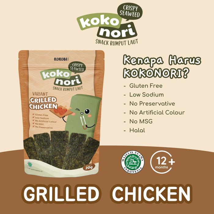 Jual Koko Nori Crispy Seaweed - Grilled Chicken (Snack Rumput Laut ...