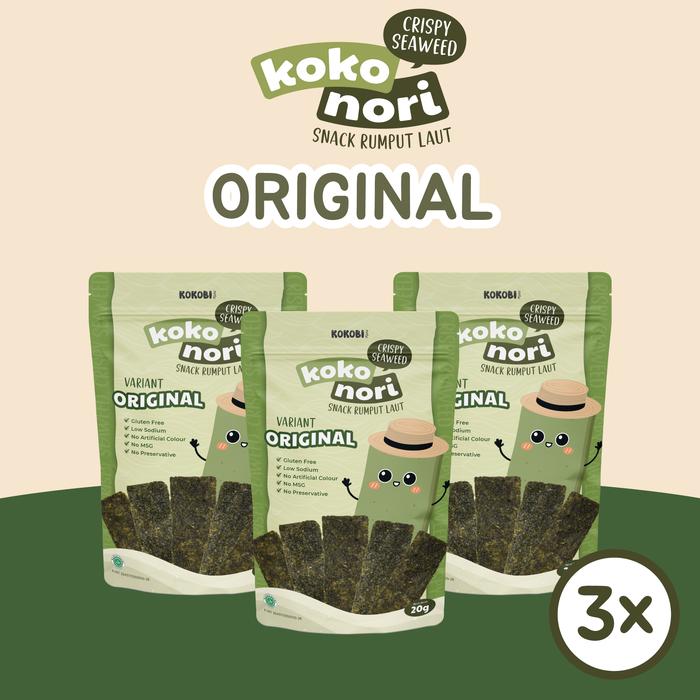 Jual 3pcs Koko Nori Crispy Seaweed - Original (Snack Rumput Laut by ...