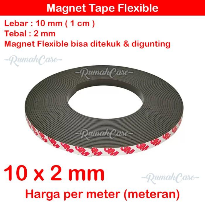 Jual Magnet tape 3M - 10x2mm per meter kawat nyamuk kulkas double strip ...