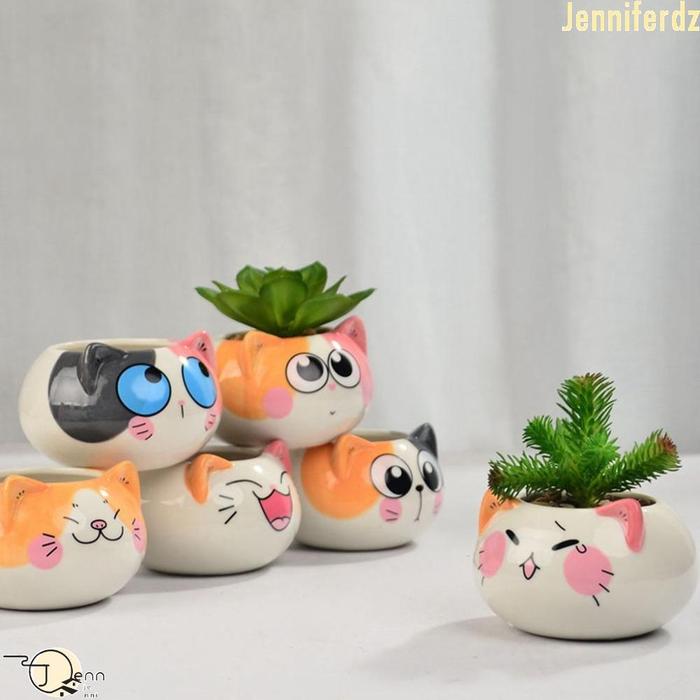 Jual Jenniferdz Pot Bunga Kucing Lucu Ornamen Kartun Dekorasi Meja ...