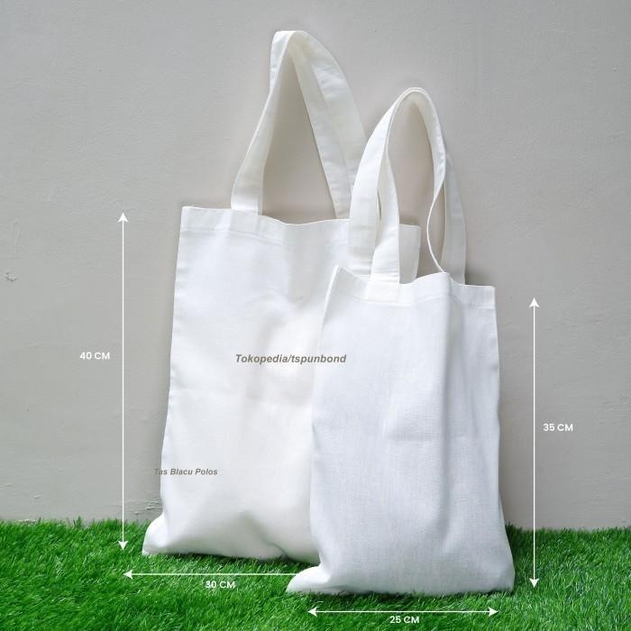 Jual pp totebag kanvas blacu polos size 30x40 / goodie bag blacu polos ...