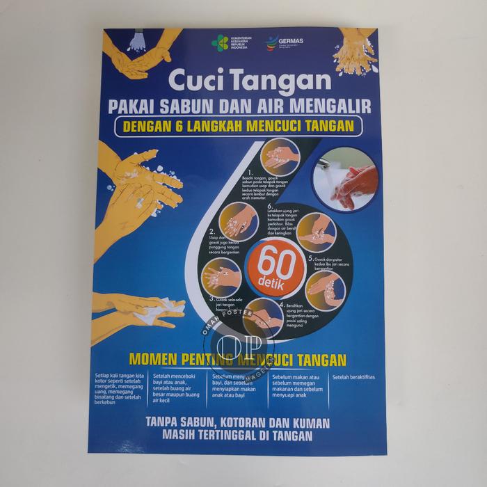 Promo Poster Cara Cuci Tangan 6 Langkah Kemenkes - 6 Langkah Cuci ...