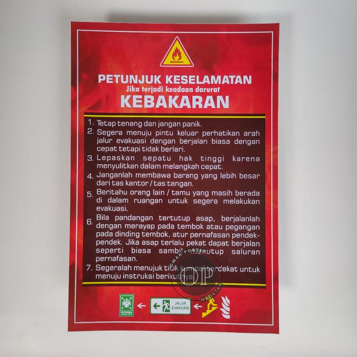 Promo Poster Petunjuk Keselamatan Kebakaran - Poster K3 - Safety First ...