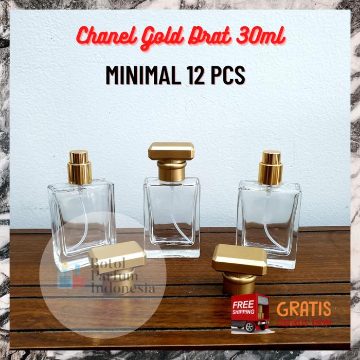 Jual BOTOL PARFUM CHANEL GOLD 30ML DRAT PUTAR - BOTOL PARFUM KOSONG ...