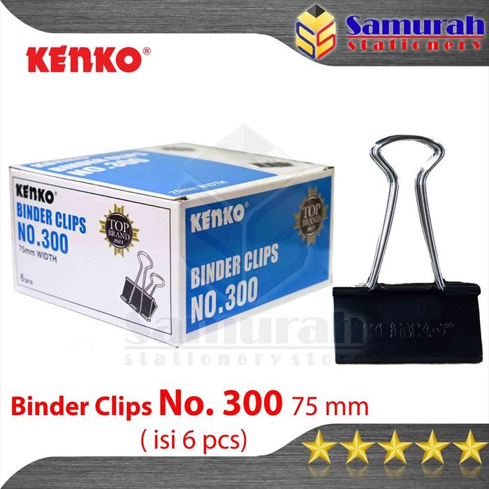 Jual Binder Clips No 300 Kenko / Clip Hitam / Klip Jepit Kertas Besar ...