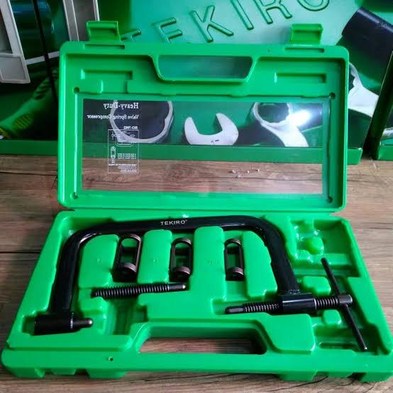 Jual Tekiro Heavy Duty Valve Spring Compressor Treker Klep Mesin set ...