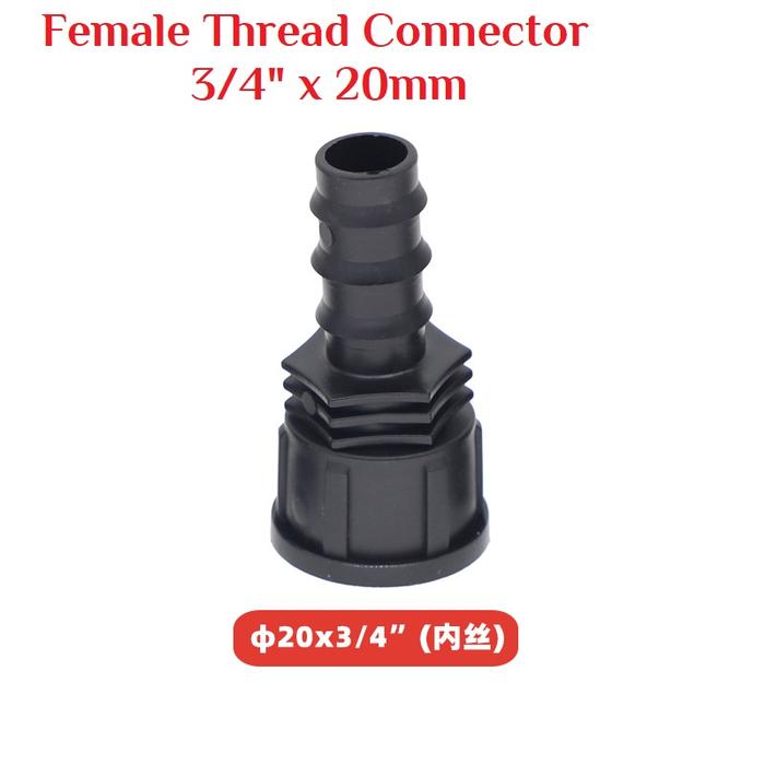 Jual Female Thread Connector 3/4" ke Selang PE 20 mm female 3/4" ke 20 ...