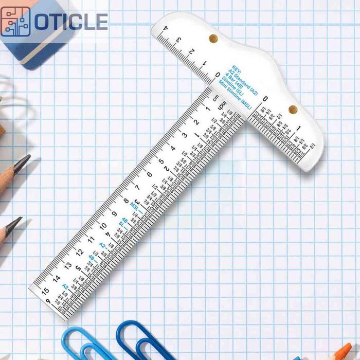 Jual Penggaris Lurus Acrylic 6Inch Inch Inci Metric Scrapbooking Ukur T ...