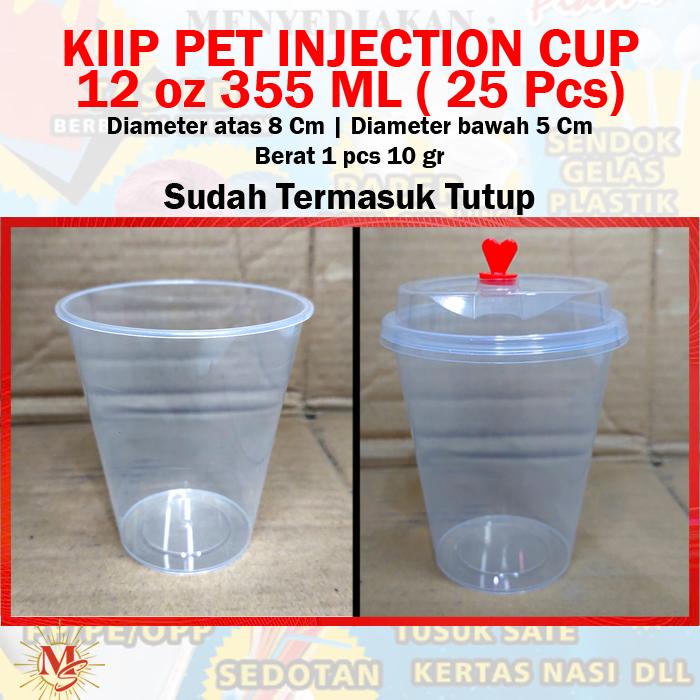 Jual Kiip Reusable Cup Gelas Plastik injeksi + Tutup 12oz 355 ml ( 25 ...