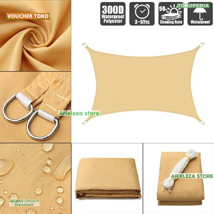 Promo A.S Sunshade Waterproof Sun Shade Net Awning Kanopi Taman 2,5x5 ...