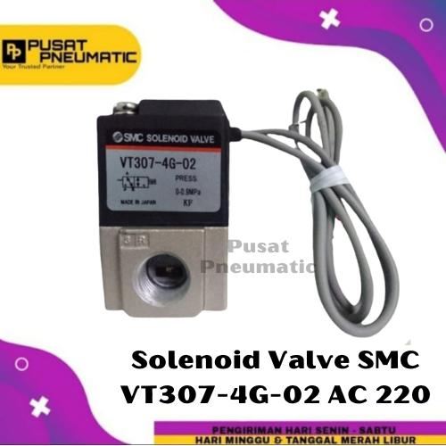 Jual Solenoid Valve SMC VT307-4G-02 Selenoid Valve VT 307 4G 02 AC 220 ...