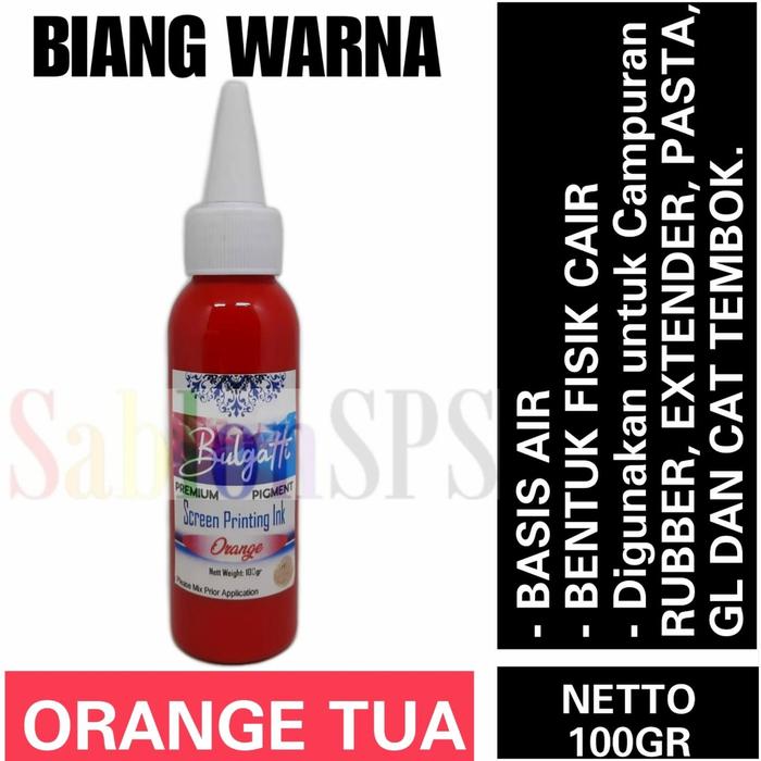Jual Biang Warna Sablon Orange Tua Orange Pigmen Bulgatti - Kota ...