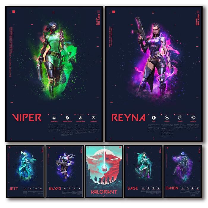 Jual Hot Anime Gaming Aesthetic Valorant Figure Poster Viper Reyna ...