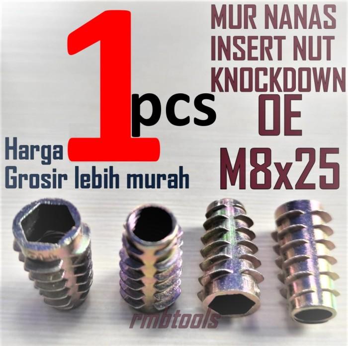 Jual Mur Nanas OE M8 x 25 Insert Nut Knockdown Tanam Kayu Furniture M8 ...