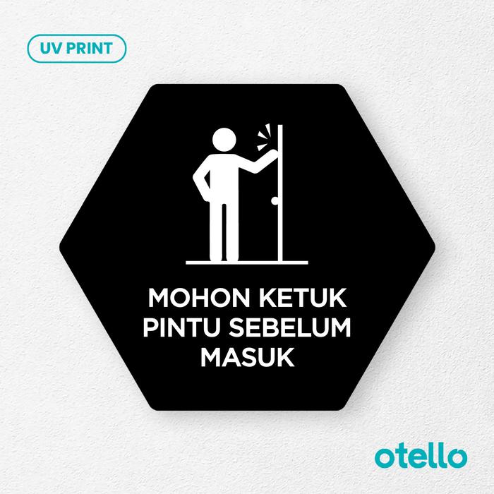 Jual Mohon Ketuk Pintu Sebelum Masuk Signage Board Akrilik Tempel ...
