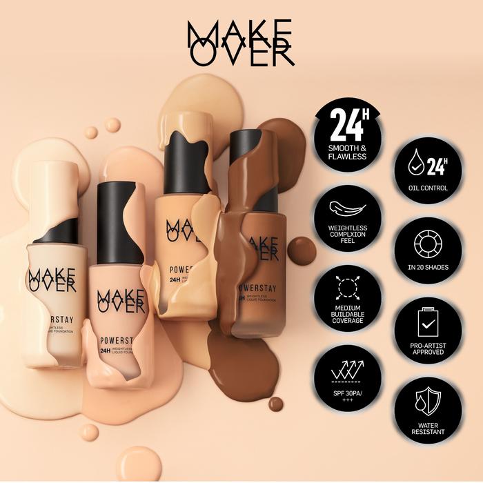 Jual Make Over Powerstay 24h Weightless Liquid Foundation 40ml ...