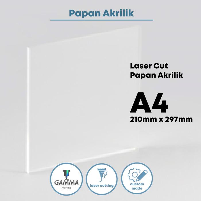 Jual Akrilik A4 21x30cm 2mm Marga Cipta Lembaran / Potongan / Laser Cutting - Toda, Bening ...