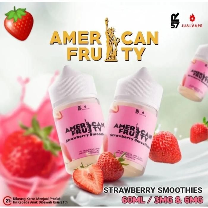 Jual AMERICAN FRUITY STRAWBERRY SMOOTHIES LIQUID 60ML FREEBASE ORIGINAL ...