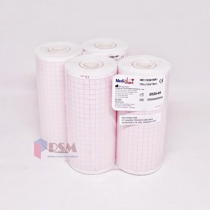 Jual Kertas ECG EKG Thermal Paper Red in Roll 110mm x 30m x 16mm ...