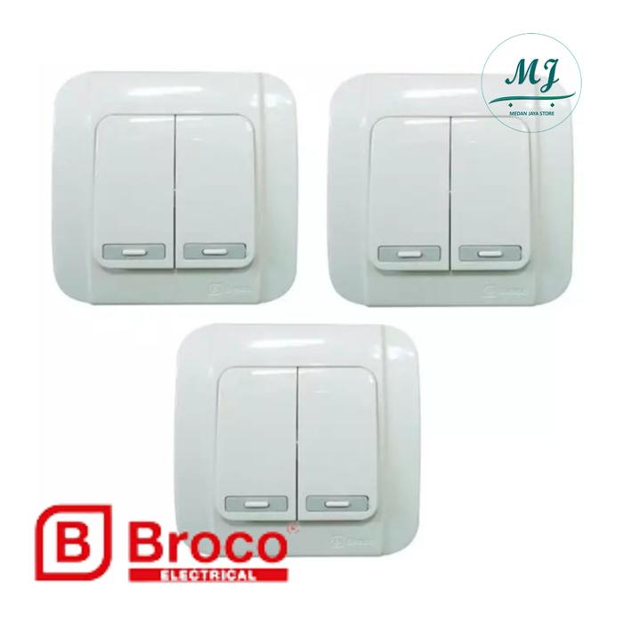 Jual Saklar Lampu Rumah Broco Saklar Seri IB Broco G162 Double Galleo ...