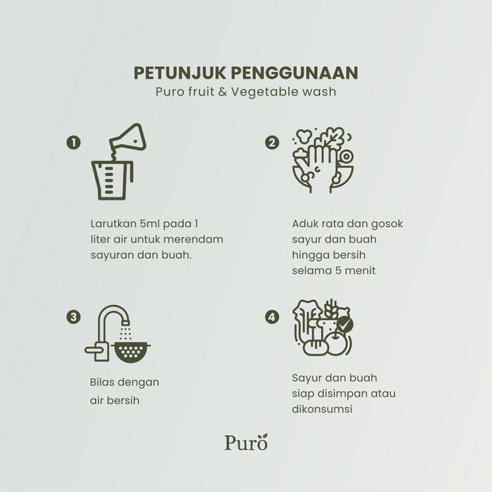 Jual Puro Fruit & Vegetable Wash / Pencuci Buah Dan Sayuran 250 Ml Di ...