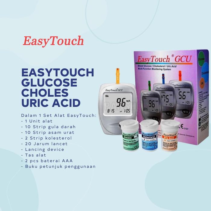 Jual ALAT CEK DARAH EASY TOUCH GCU GLUKOSA ASAM URAT KOLESTEROL - Kota ...