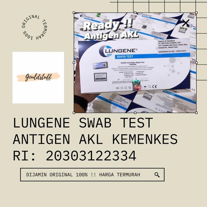 Jual LUNGENE BIRU AKL IZIN KEMENKES ALAT TEST SWAB ANTIGEN 100 ORIGINAL ...