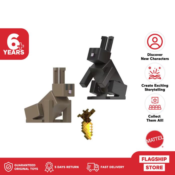 Jual Minecraft Build a Portal Black and Brown Rabbits Figure -Mainan ...