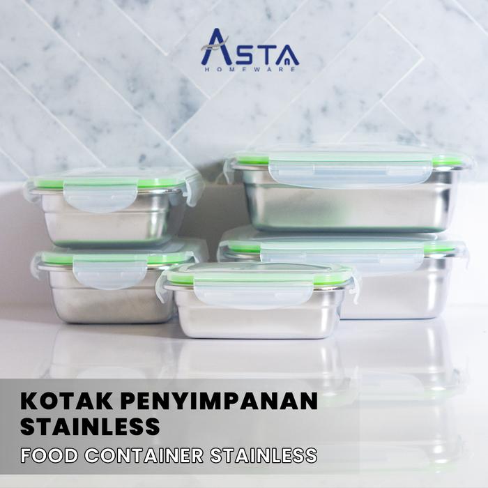 Jual Asta Kotak Makan Lunch Box Bento Penyimpanan Kotak Stainless Steel ...