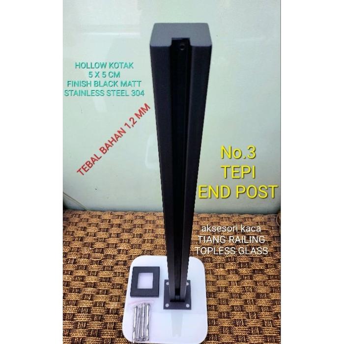 Jual §PB§ TIANG RAILING KACA TEPI TOPLESS GLASS STAINLESS STEEL 304 ...