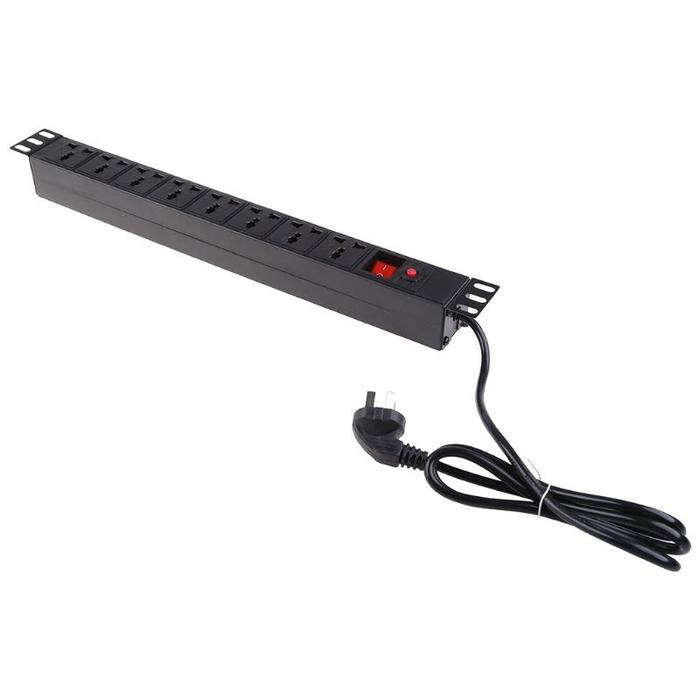 Jual Sel 1u Pdu 8 Outlet Power Strip Metal 250v 10a 2500w Dengan Kabel ...