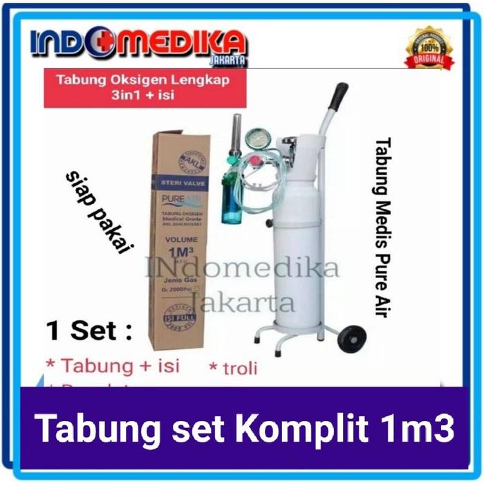 Jual Tabung Oxygen Lengkap 1m3 siap pakai - Tabung oksigen Set 1m3 ...