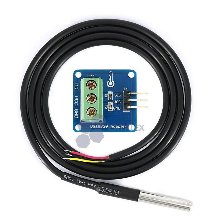 Jual Waterproof DS18B20 Temperature Sensor 100cm DS18B20 Adapter Module ...