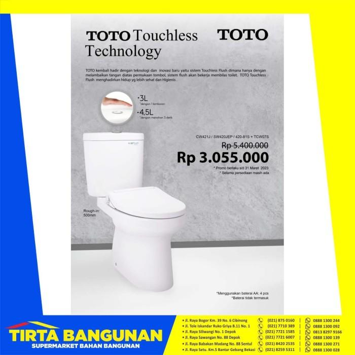 Jual TOTO CW421J/SW420JEP TCW07 CLOSET DUDUK TOILET TOUCHLESS FLUSH ...
