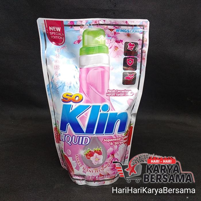 Jual SO KLIN LIQUID DETERJEN CAIR SOFTERGENT SAKURA STRAWBERRY POUCH 720ML - Kota Medan ...
