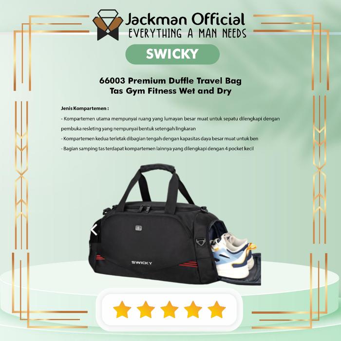 Jual SWICKY 66003 Premium Duffle Travel Bag - Tas Gym Fitness Wet and ...