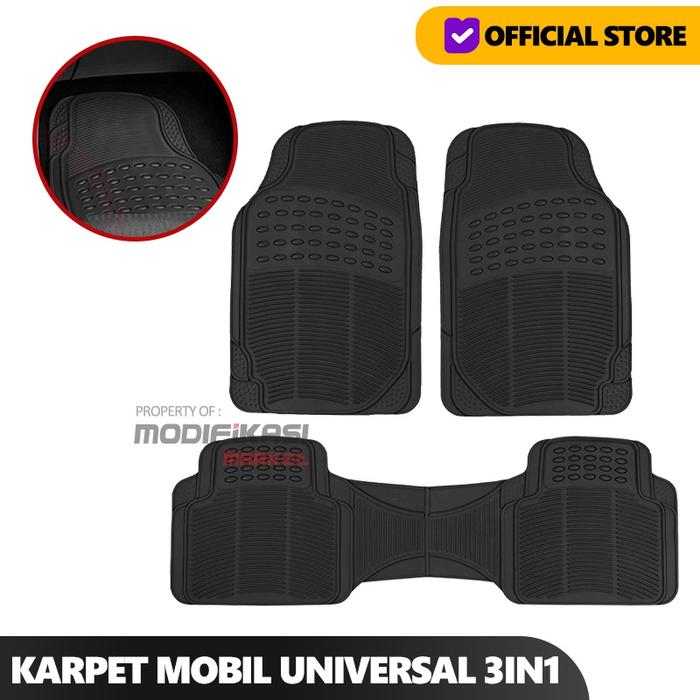 Jual KARPET MOBIL KARET UNIVERSAL 3 IN 1 DEPAN BELAKANG TEBAL 3D ...