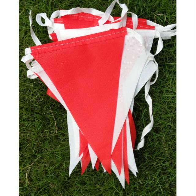 Jual bendera segitiga merah putih/ banting flag/ Bunting flag merah ...