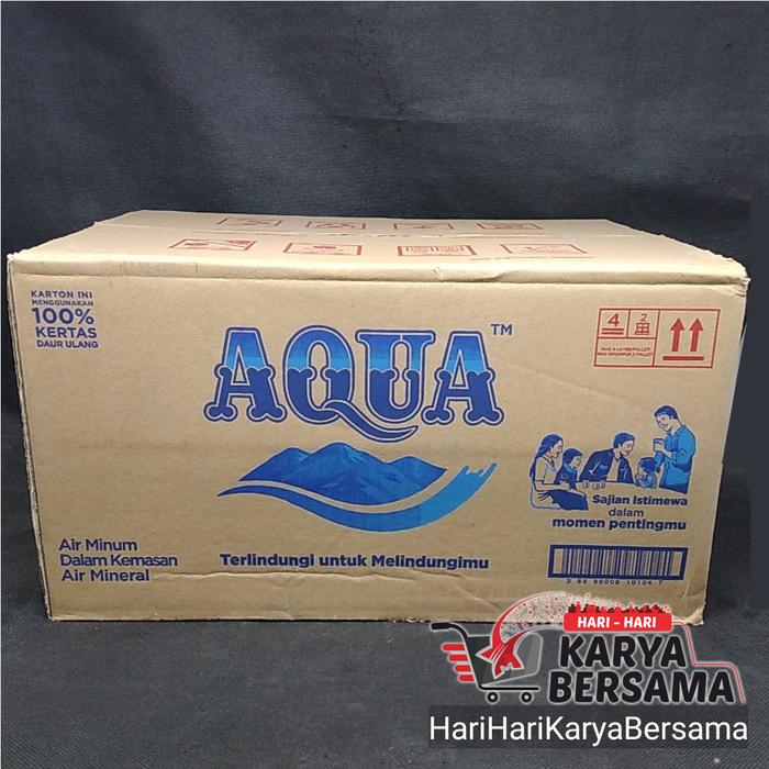 Jual MINUMAN AQUA GELAS AIR MINERAL AQUA CUP PER CARTON ISI 48 PCS X ...