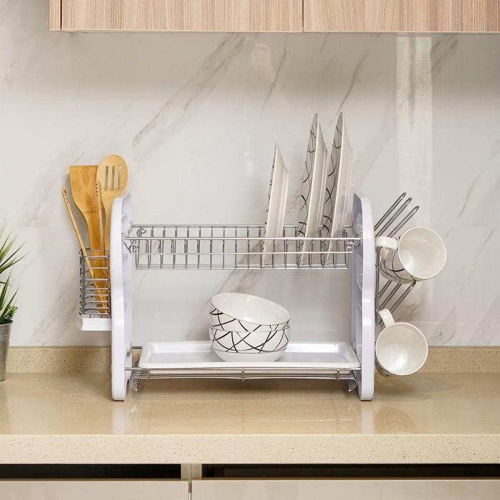 Jual Rak piring 2 tingkat Rak peniris piring dish drainer rack ...