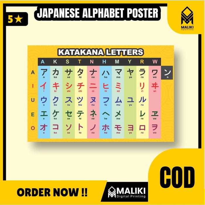 Jual New Japanese Alphabet Poster - Kota Malang - GOLD OL | Tokopedia