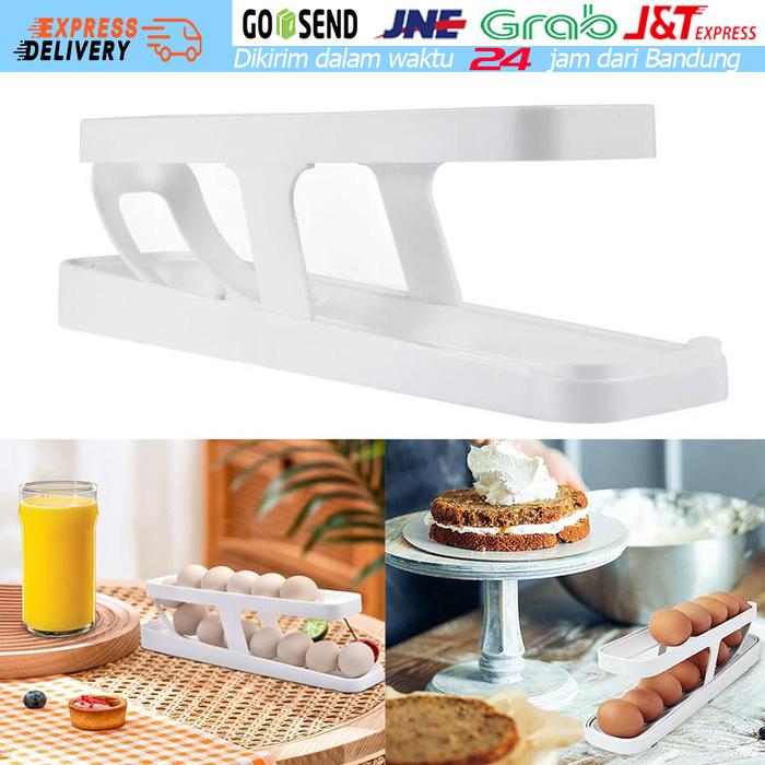 Jual Tempat Penyimpanan Telur Dispenser Automatic Scrolling Egg Rack ...