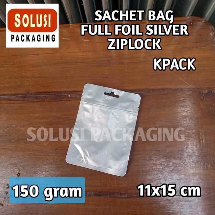 Jual SACHET BAG SUPER SILVER 150g KPACK Plastik Klip Kemasan Aluminium ...