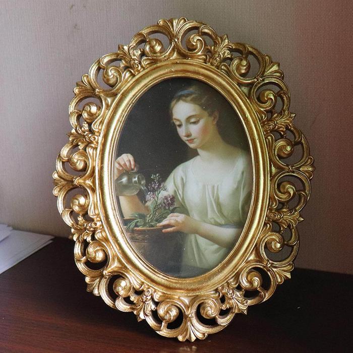 Jual Tampilan Foto Resin Kuno, Bingkai Oval Dinding Desktop Foto Galeri ...