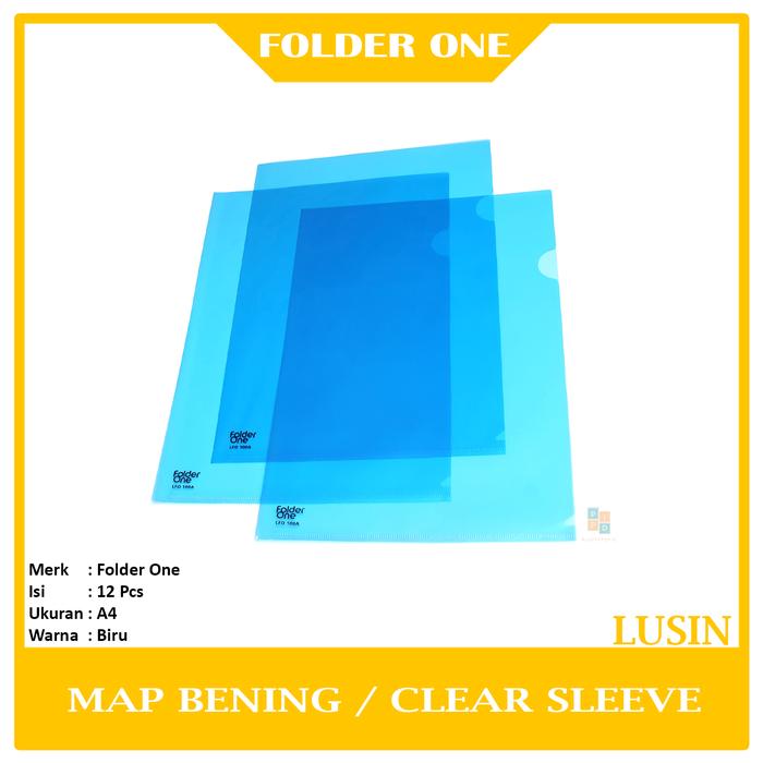 Jual FOLDER ONE - Map L / Map Bening Folder One A4 Warna Biru - Lusin ...