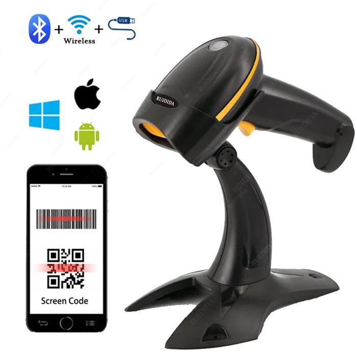 Jual 2D Wired Barcode Scanner Bluetooth 2d Scanner Handheld QR Code ...