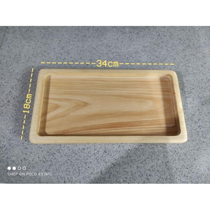 Jual Baki Kayu Pinus/Wooden Plate/ Piring Kayu Pinus Persegi 34x18cm ...
